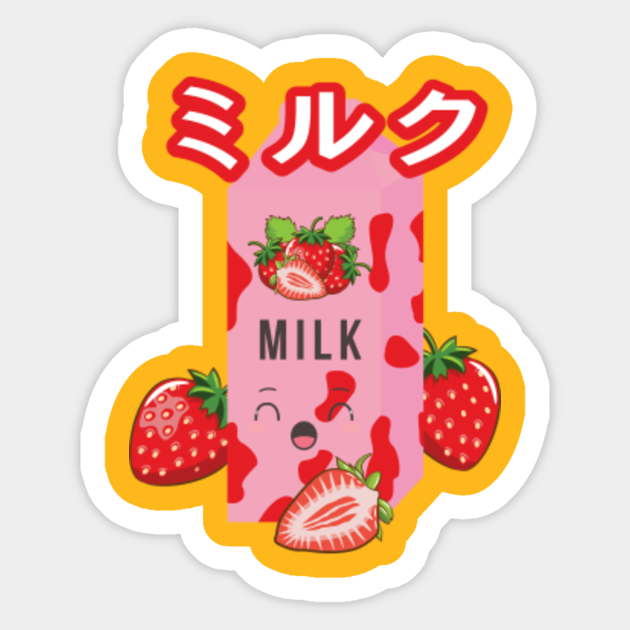 Strawberry Milk Kawaii Strawberry Milk Sticker Teepublic